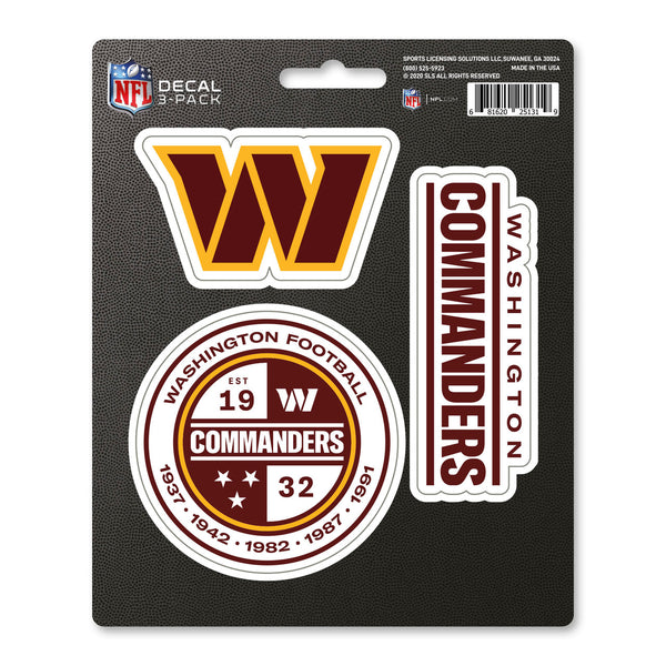 Washington Commanders Decal Die Cut Team 3 Pack | Sports Gifts, Sports ...