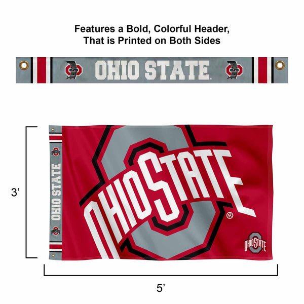 College Flags & Banners Co. Ohio State Buckeyes Bold Logo Premium Flag ...