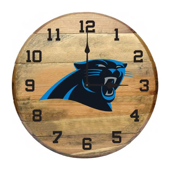 Carolina Panthers Oak Barrel Clock | 757 Sports Collectibles