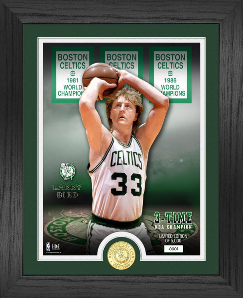 Larry Bird Boston Celtics 3x NBA Finals Champ Bronze Coin Photo Mint ...
